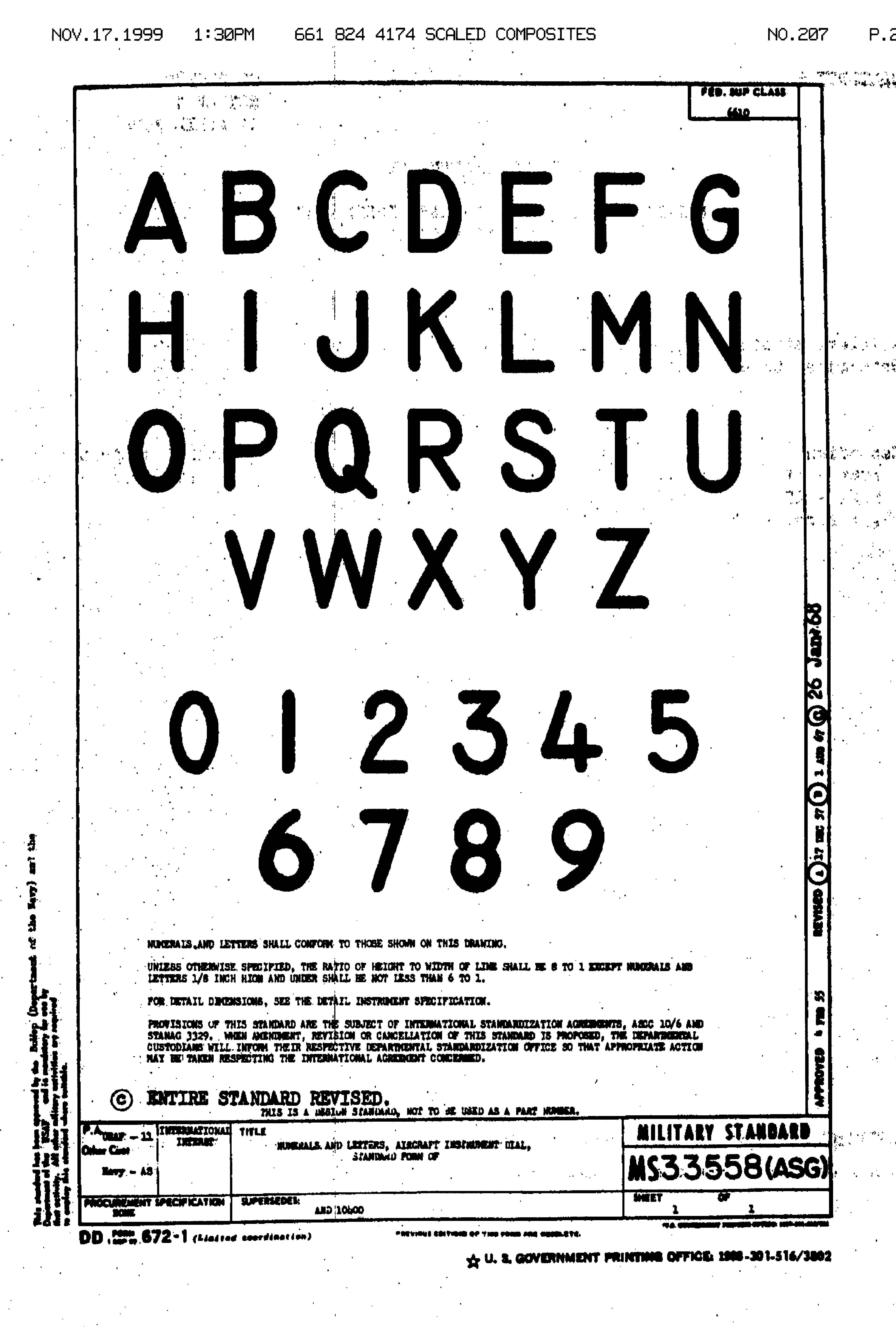 proof sheet for the milspec font used in military civilian lightplate ...
